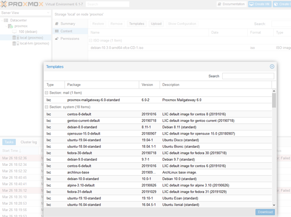 Proxmox utilización de openvz/lxc para agregar un contenedor - .:Blog Virtualizado:.